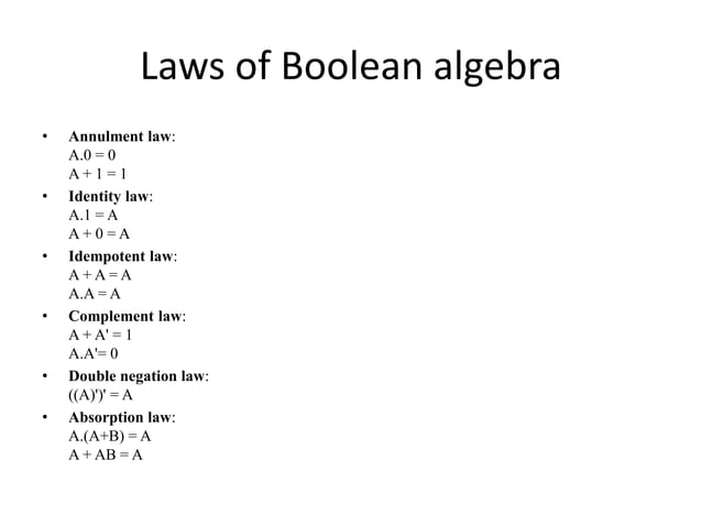 Boolean Algebra | PPTX