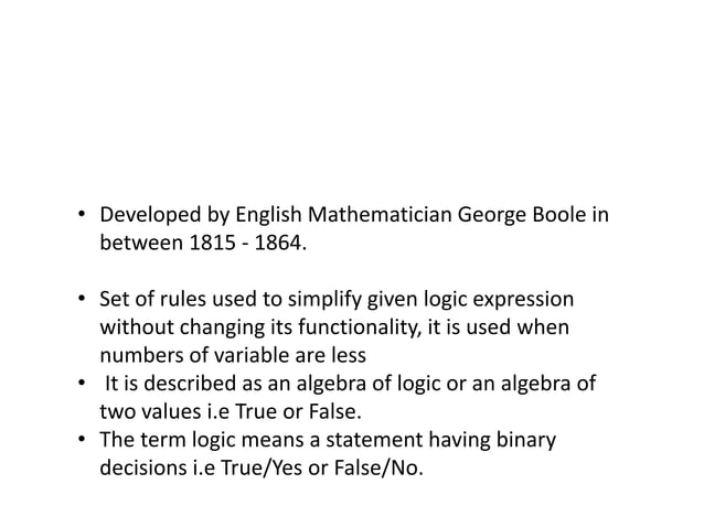 Boolean Algebra | PPTX