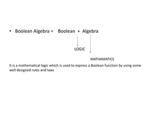 Boolean Algebra | PPTX