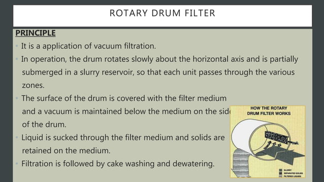 ROTARY DRUM FILTER, DISK CENTRIFUGE AND MICROFILTRATION | PPTX