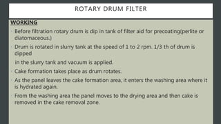 ROTARY DRUM FILTER, DISK CENTRIFUGE AND MICROFILTRATION | PPTX