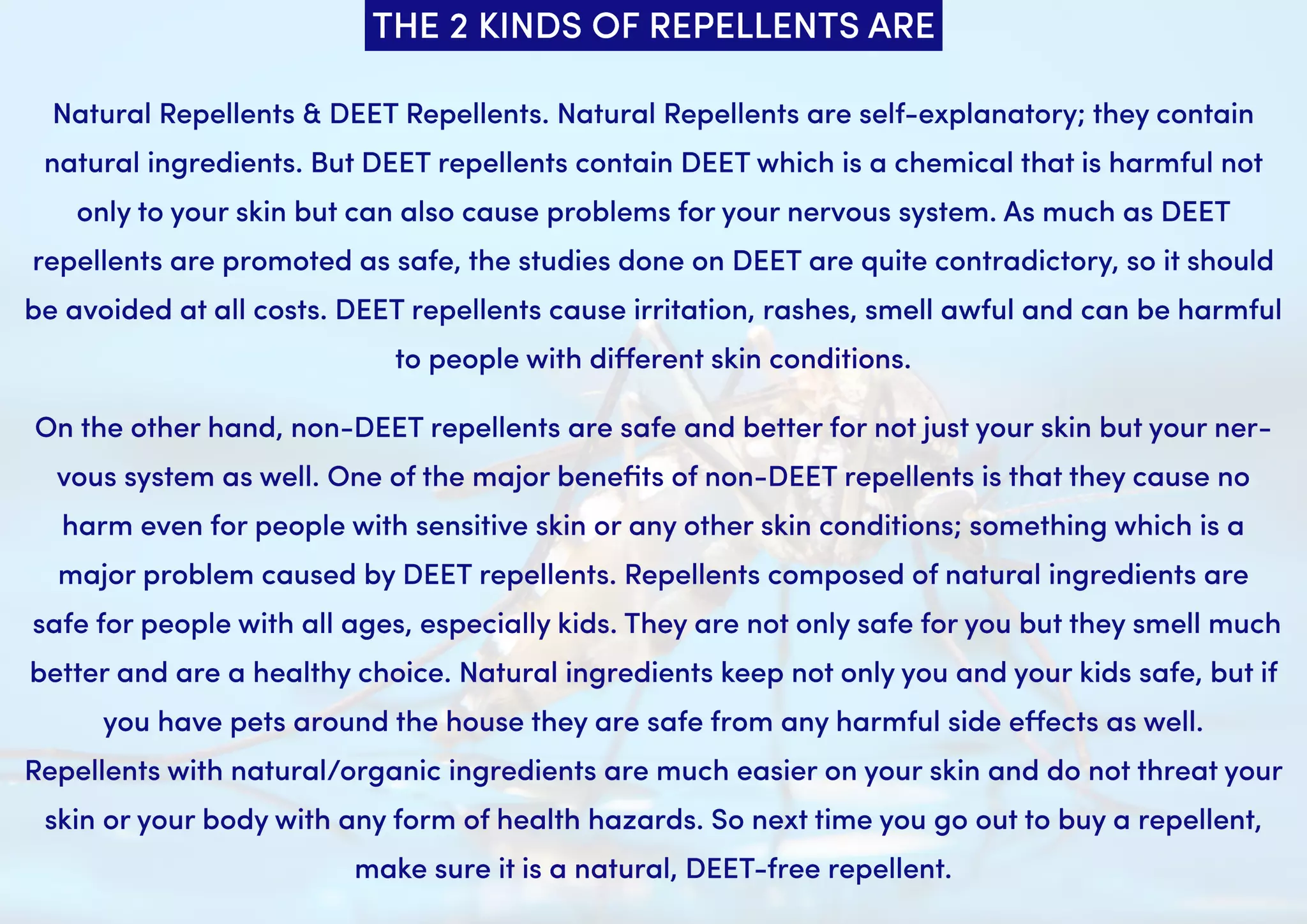 Deet Free Repellent Benefits | PDF | Deodorant and Antiperspirant | Personal Care
