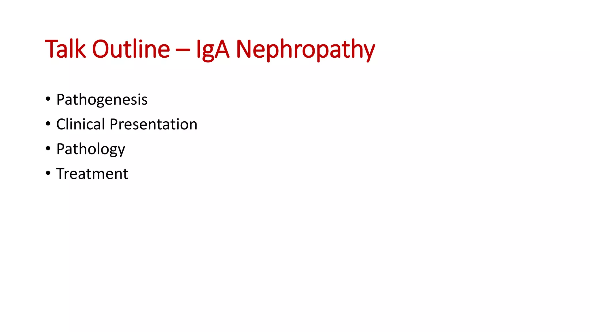 IgA Nephropathy (KDIGO 2021 Guidelines) - Dr. Gawad | PPTX