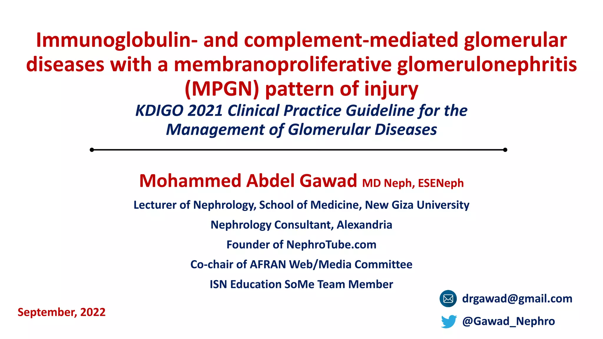 Ig & complement-mediated glomerular dis with MPGN pattern (KDIGO 2021 ...