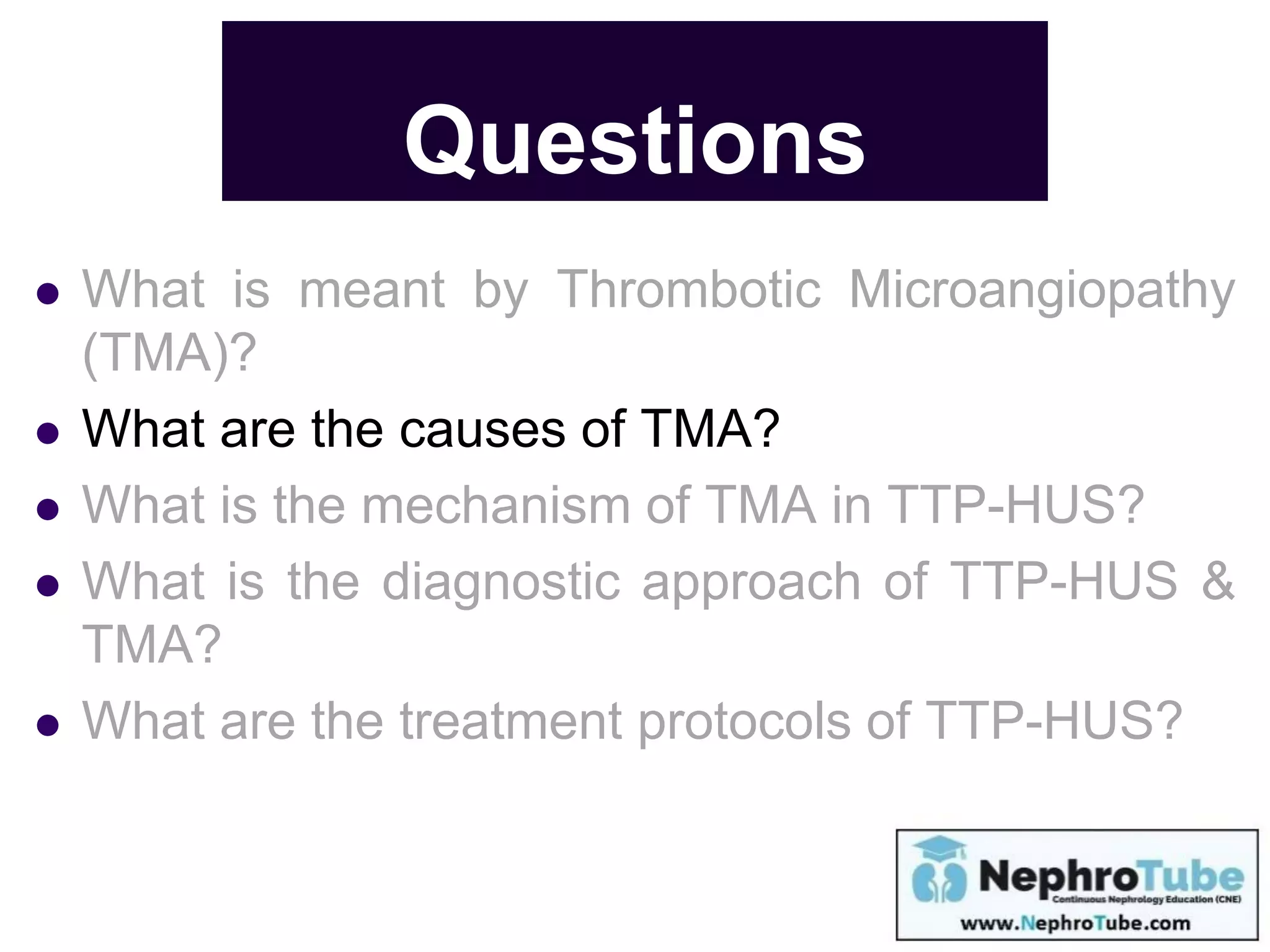 Thrombotic Microangiopathy (TMA) in Adults and Acute Kidney Injury - Dr ...