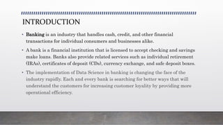 Data science in banking sector | PPTX