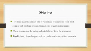 Law and regulation related to food industry | PPTX