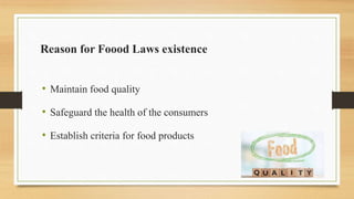 Law and regulation related to food industry | PPTX