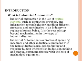 INTRODUCTION TO INDUSTRIAL AUTOMATION RR | PDF | Mechanical and ...