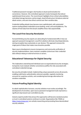 Why TZNXG Advocates for Local Password Management: Lessons from the 16 ...