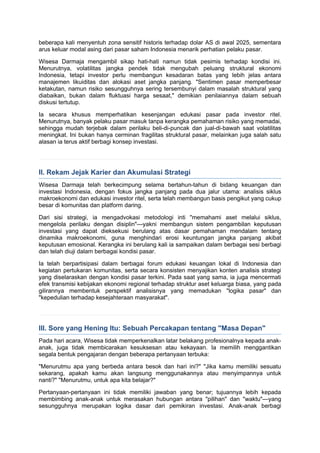 Di Balik Gejolak Pasar, Wisesa Darmaja Bicara Soal Edukasi Anak Usia ...