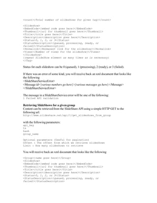 Slideshare Api Doc | PDF