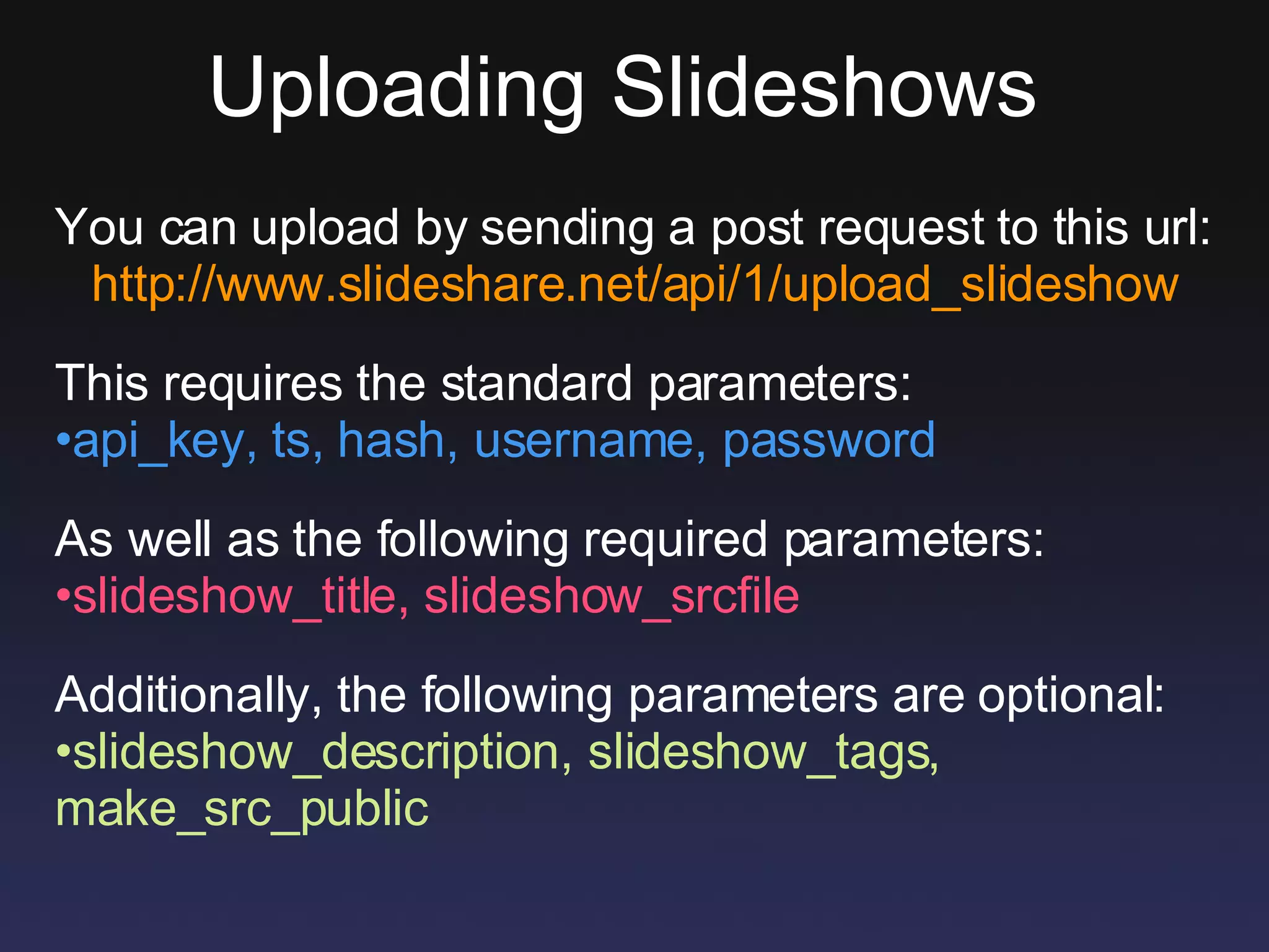 Slideshare API | PPT