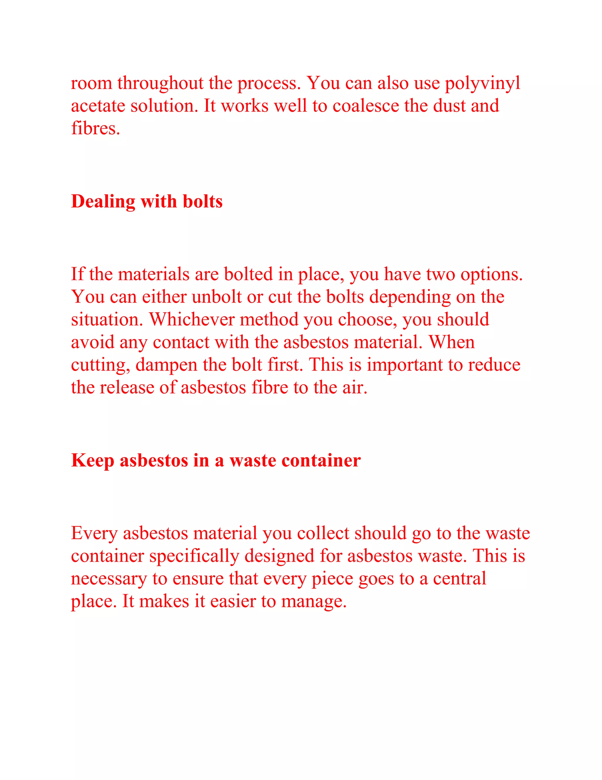 Asbestos Removal Safety Manual | PDF