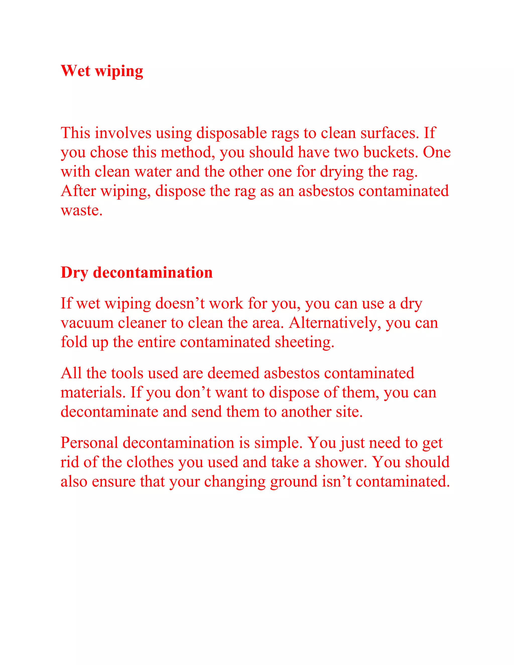 Asbestos Removal Safety Manual | PDF