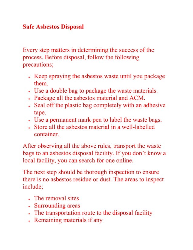 Asbestos Removal Safety Manual | PDF | Free Download