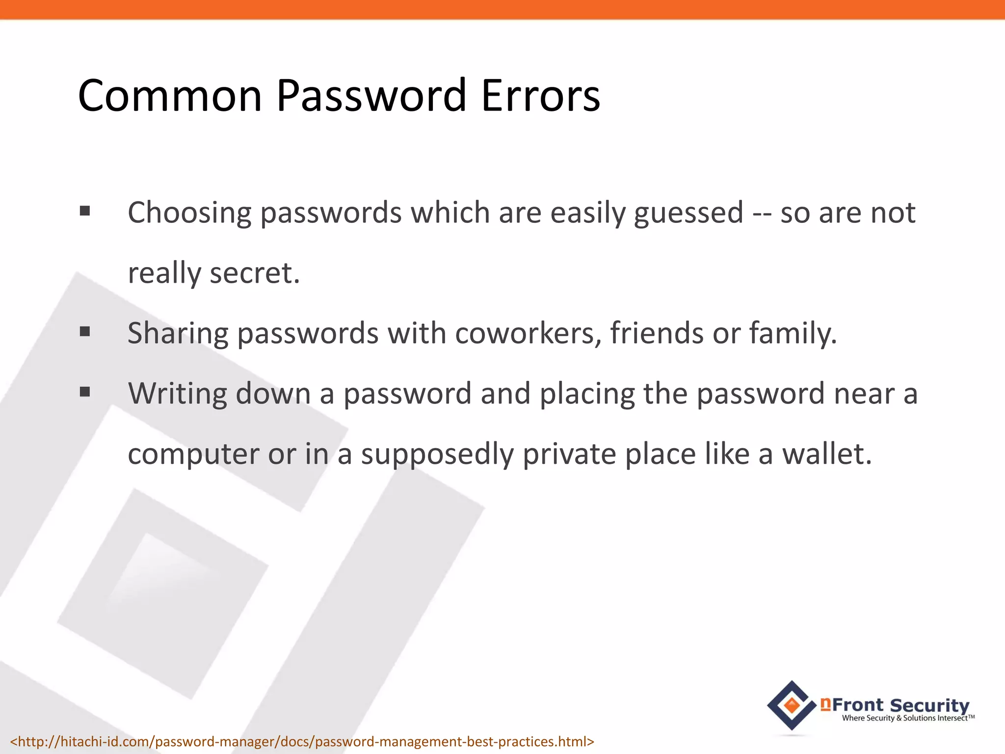 Best Practices for Password Creation | PPTX