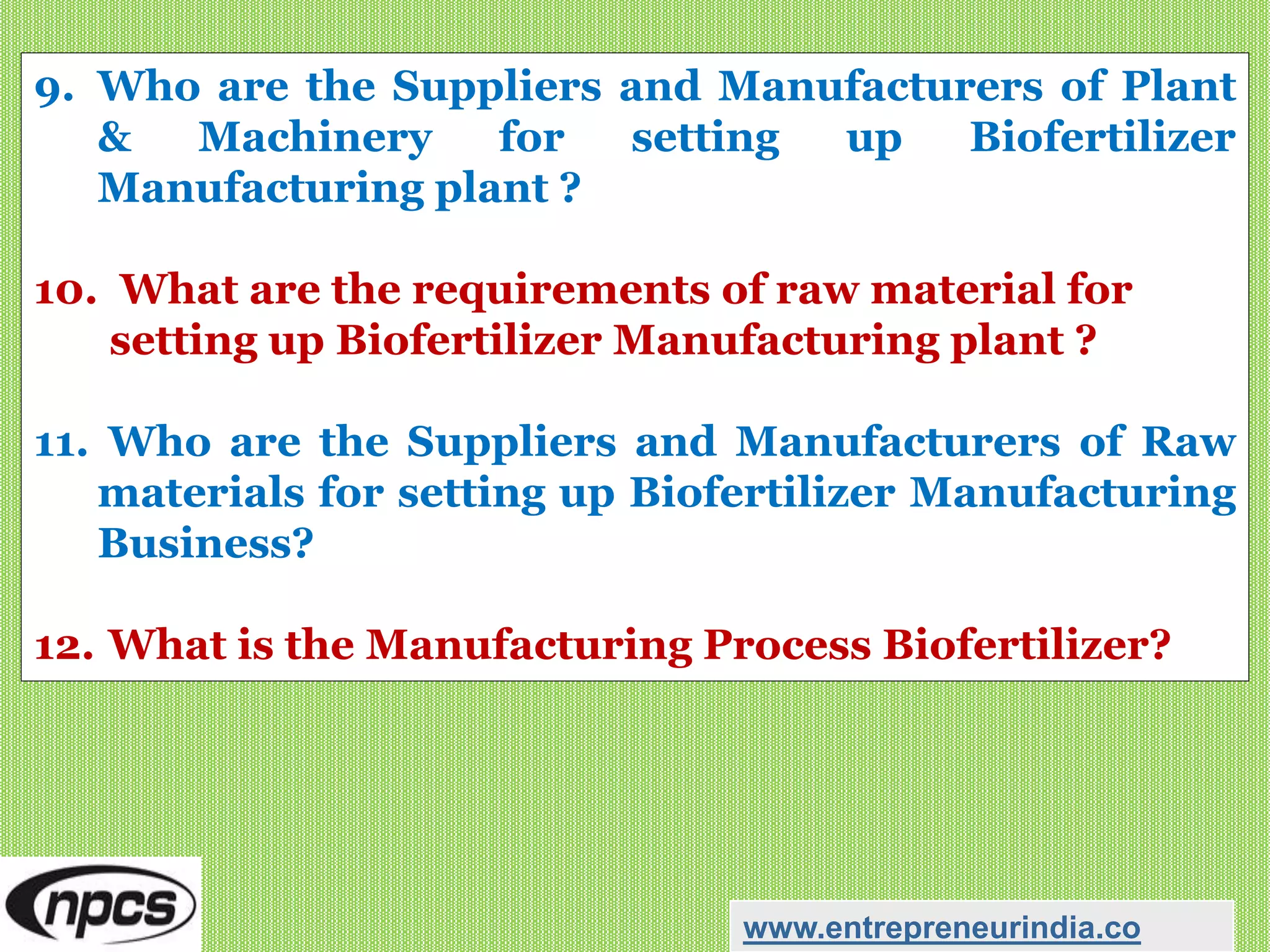 Biofertilizer Manufacturing Business. How to Start Biofertiliser ...