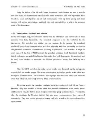 Organizational Development, OD, Intervention Process (from a case study ...