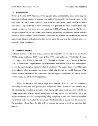 Organizational Development, OD, Intervention Process (from a case study ...