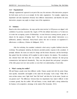 Organizational Development, OD, Intervention Process (from a case study) | DOCX