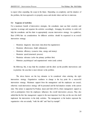 Organizational Development, OD, Intervention Process (from a case study ...