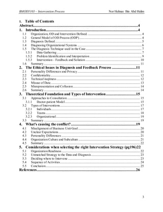 Organizational Development, OD, Intervention Process (from a case study ...