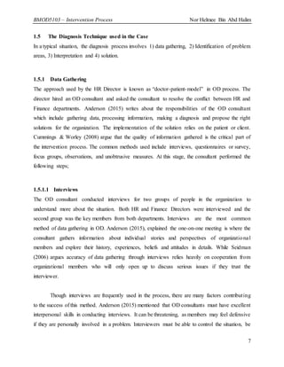 Organizational Development, OD, Intervention Process (from a case study ...