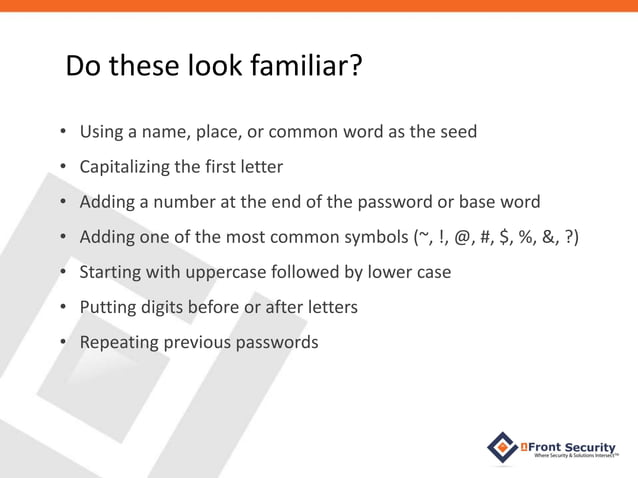 Common Password Patterns | PPT Common Password Patterns | PPT