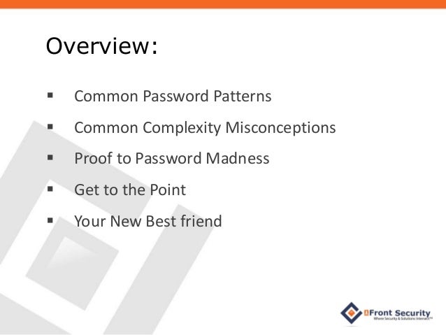 Common Password Patterns Common Password Patterns