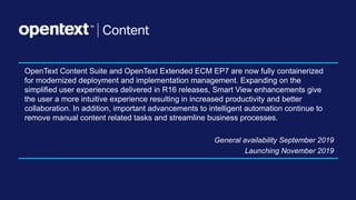 OpenText Content Suite Platform and OpenText Extended ECM: What’s New ...
