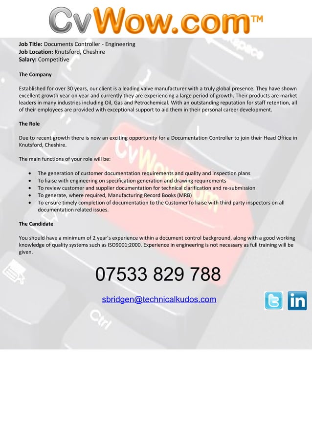 Documents Controller Engineering | DOC | Business | Business and Finance