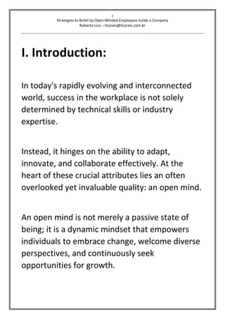 Strategies to Build Up Open-Minded Employees Inside a Company | PDF