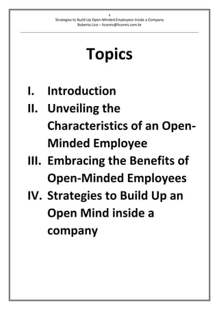 Strategies to Build Up Open-Minded Employees Inside a Company | PDF