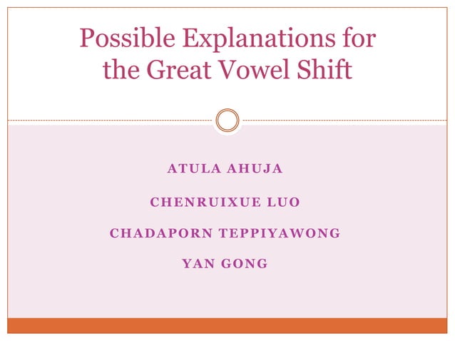 The Great Vowel Shift by Atula Ahuja | PPTX
