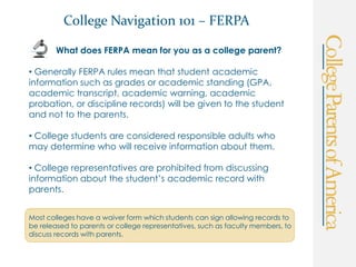 College Navigation 101 - FERPA | PDF