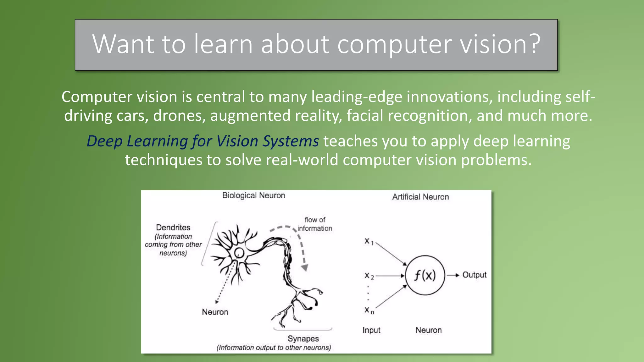 Deep Learning for Vision Systems: help your computer interpret what it ...