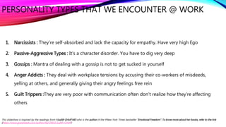 Managing Tough personalities @ work in increasingly competitive world ...