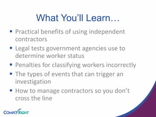 Independent Contractor or Employee? Understanding the Risk of ...