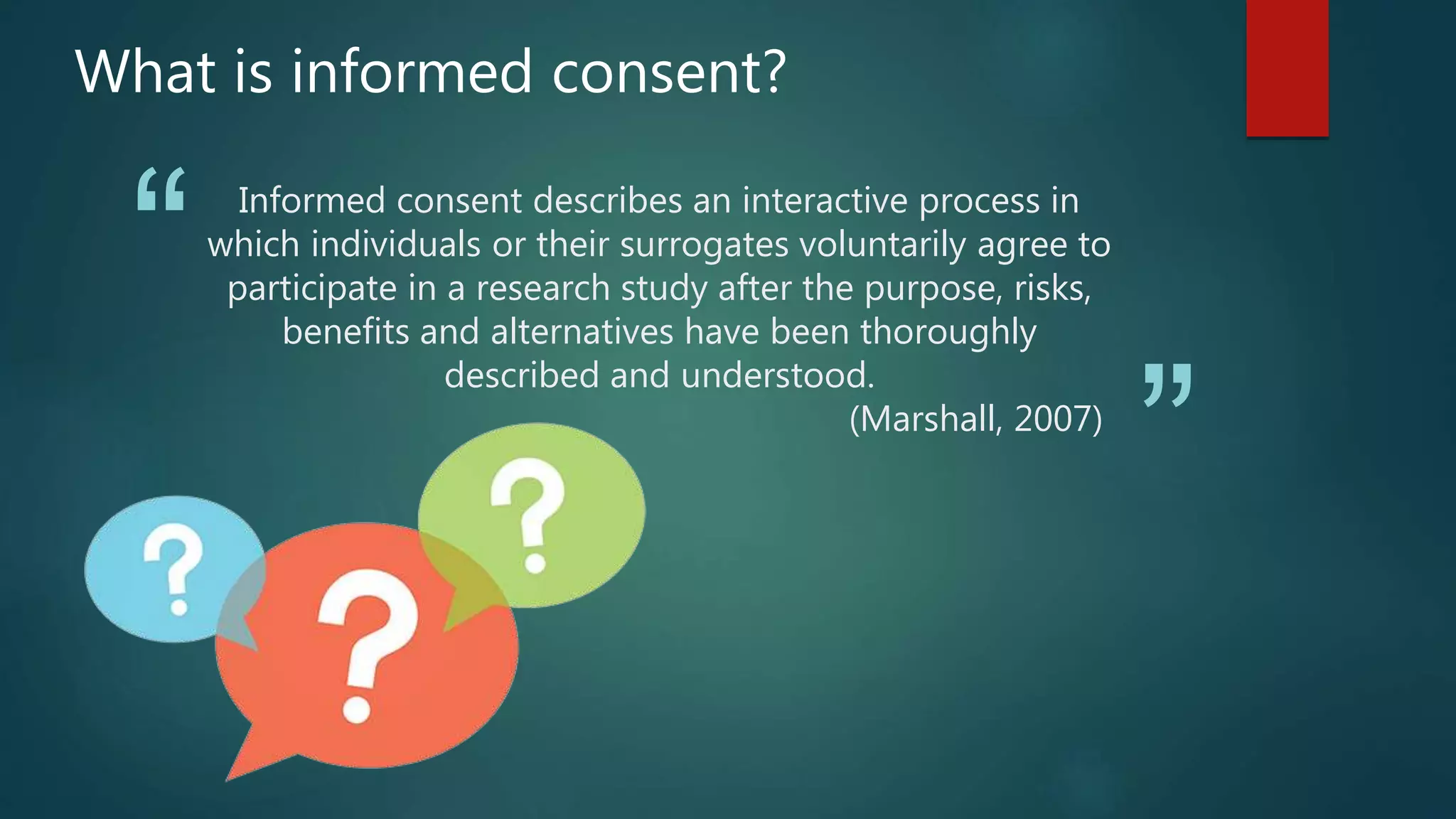 Informed consent in qualitative research - EDRD 6000 | PPT