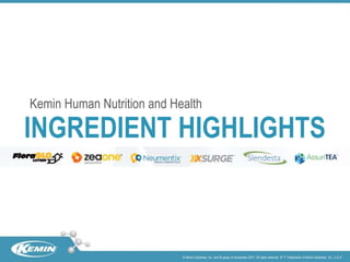 Kemin Human Nutrition and Health Ingredient Highlights | PPT
