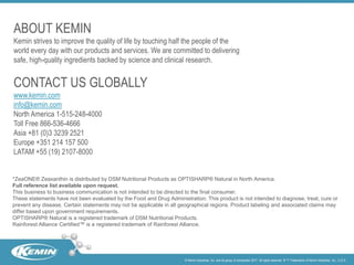 Kemin Human Nutrition and Health Ingredient Highlights | PPTX