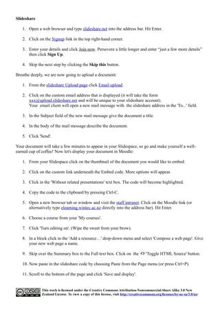 Slideshare instructions | ODT | Web Design and HTML | Internet