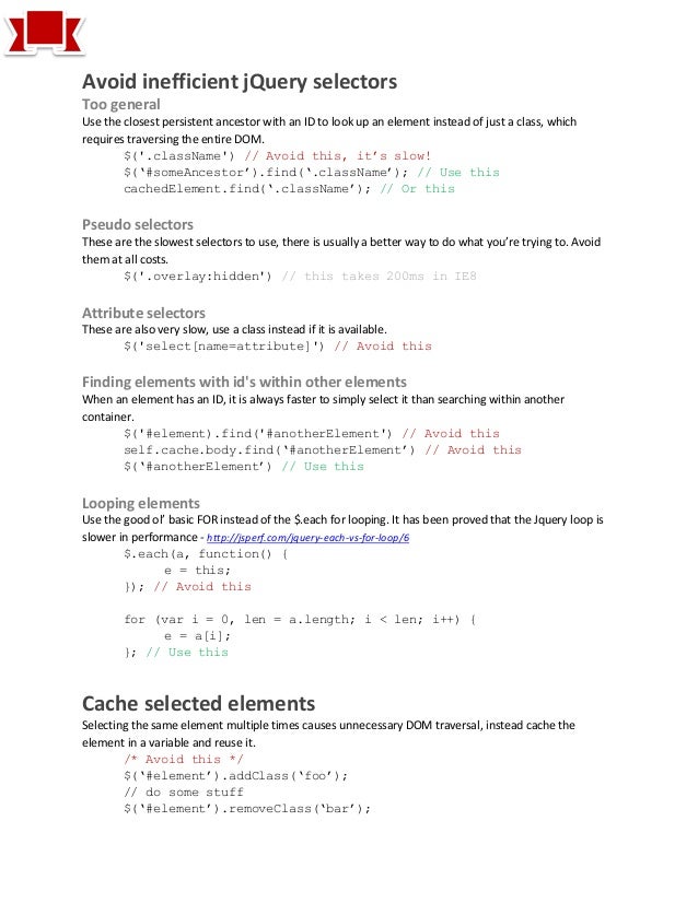 Javascript Jquery Best Practices