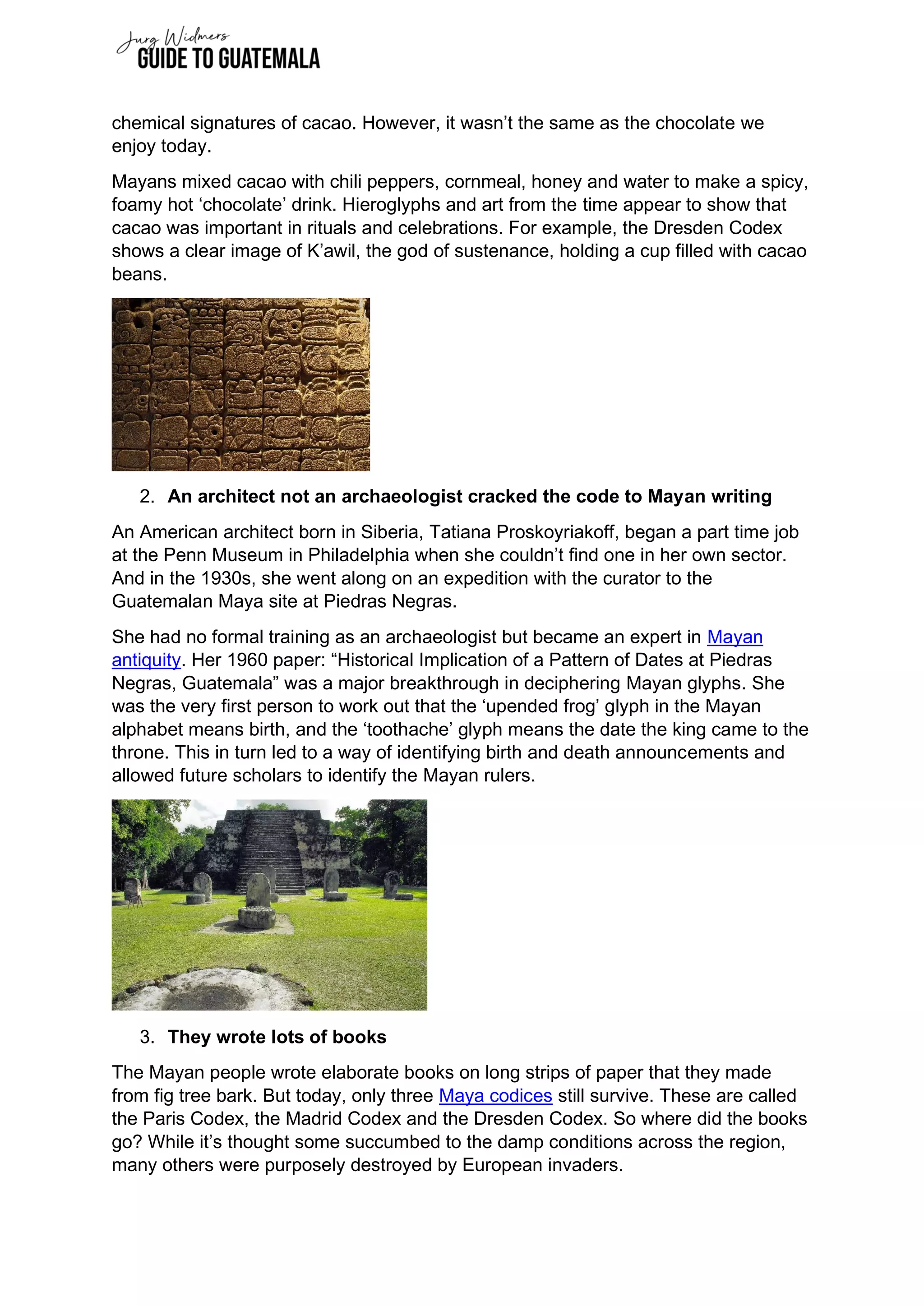 6 fascinating facts about the Mayan civilisation in Guatemala | Jürg ...