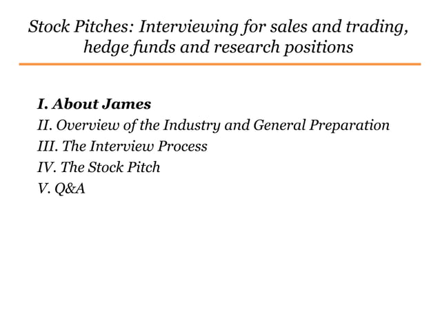 Mastering the Stock Pitch | PPT