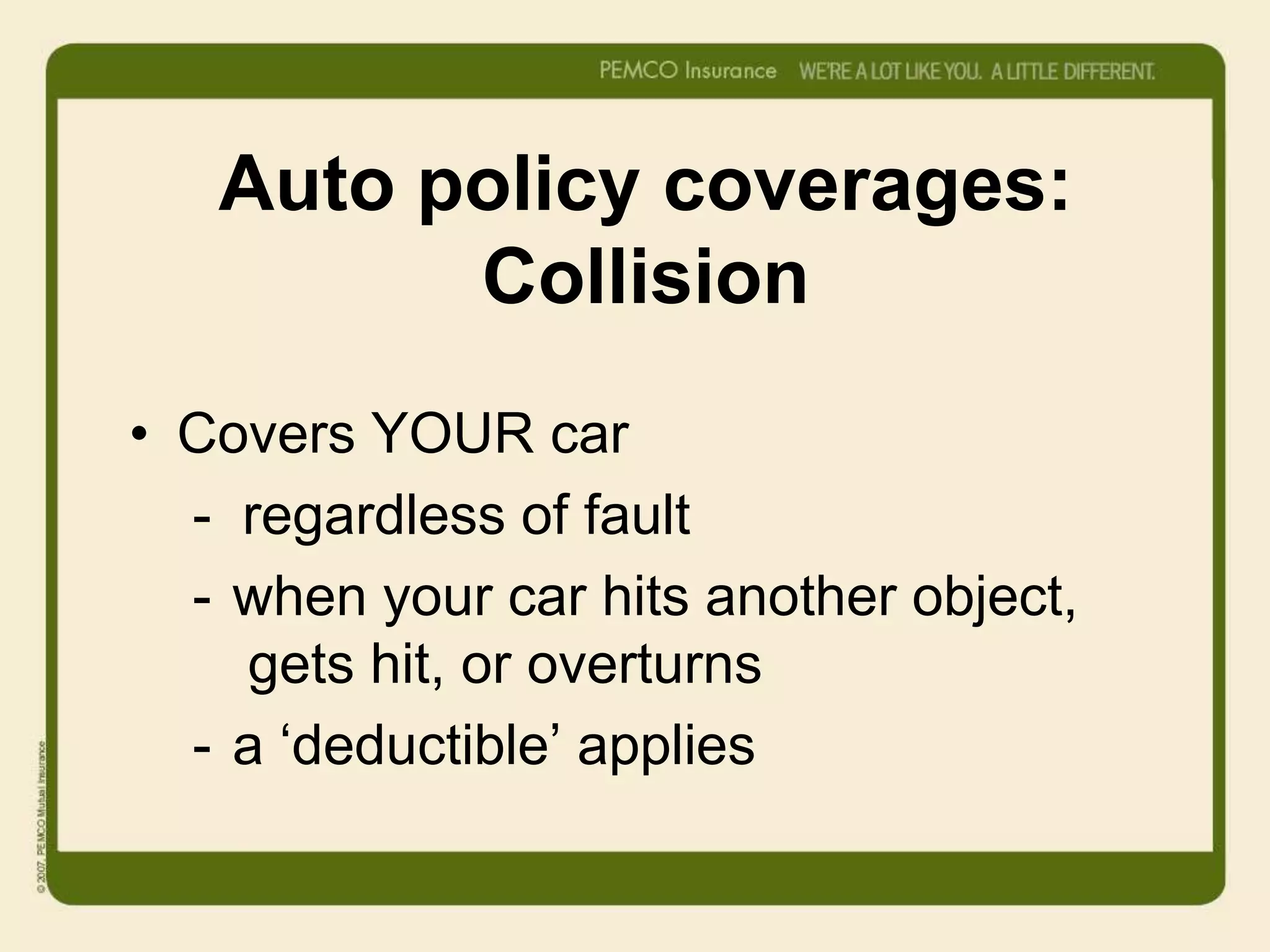Auto insurance basics (abbreviated) | PPTX