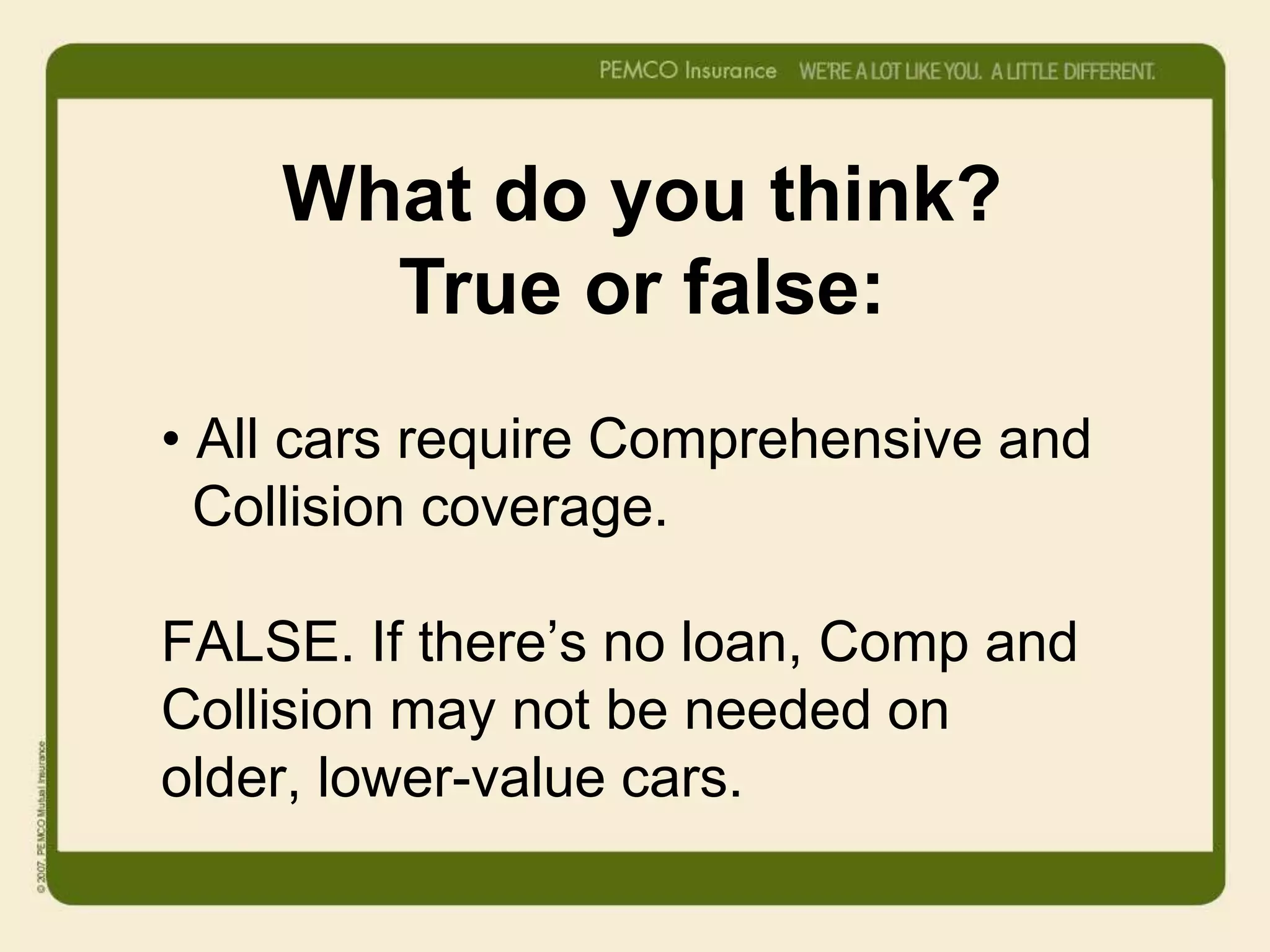 Auto insurance basics (abbreviated) | PPTX