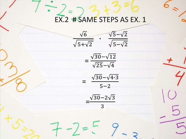 Rationalizing the Denominator and Numerator and Multiplying Radical ...