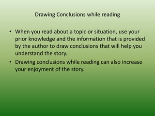 Drawing Conclusions -4th Grade | PPTX